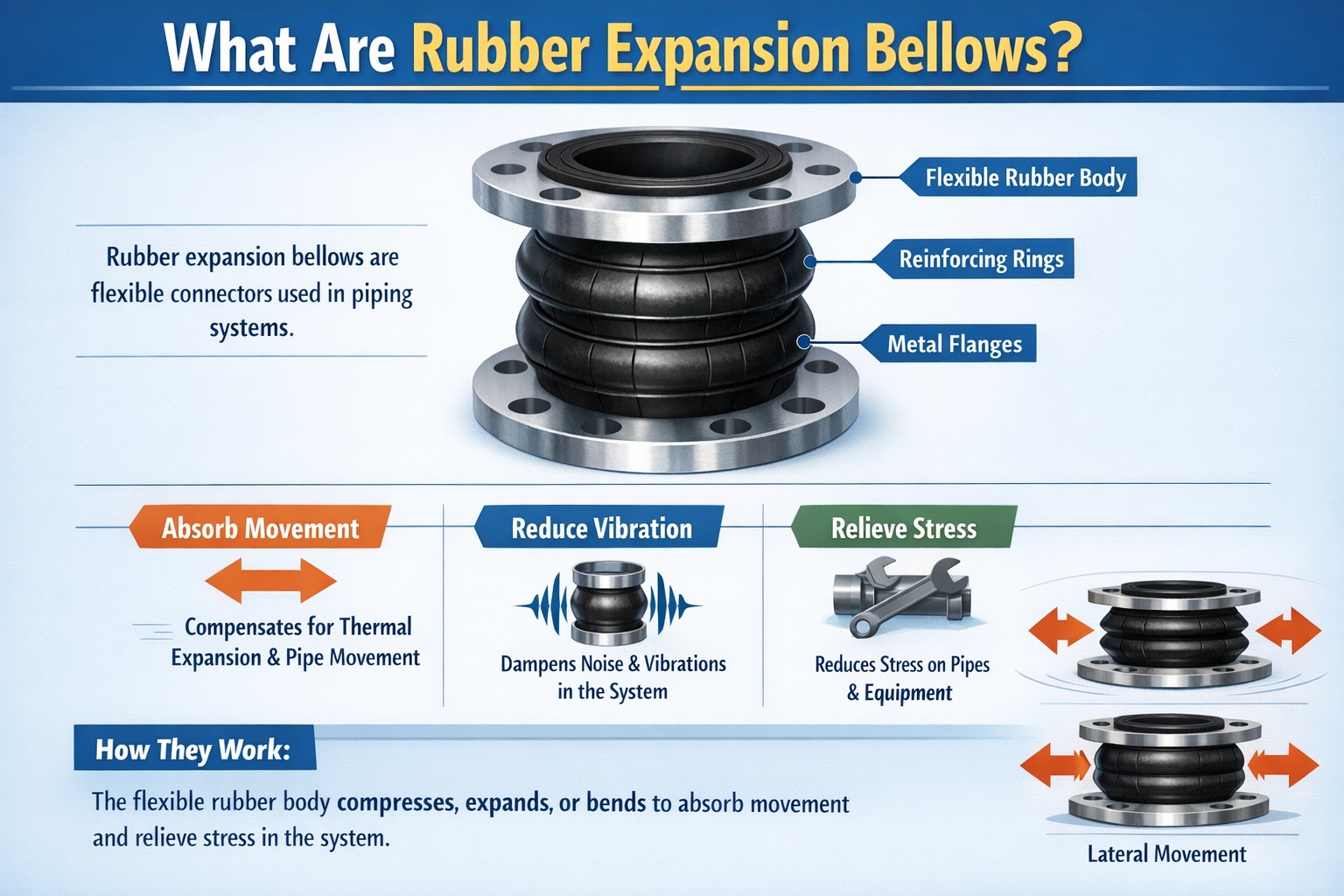 Rubber Expansion Bellows: How They Work in Piping Systems